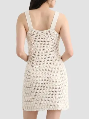 TOCCIN Lala Paillette Open-knit Mini Dress