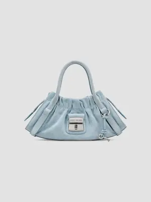 Marc Jacobs The Suede Cristina Small Satchel - Blue Mist