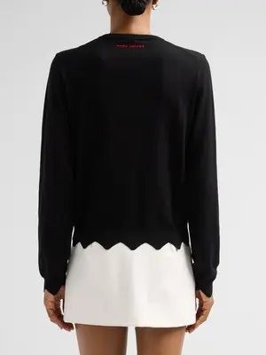 Marc Jacobs Daisy Scalloped Merino Wool-blend Cardigan