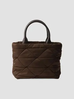 Prada Small Padded Re-nylon Tote Bag - Brown