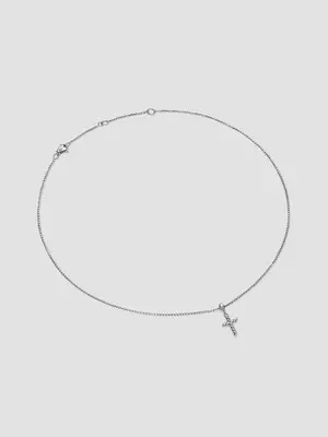 David Yurman Cable Cross Pendant Necklace In Sterling 17.5mm