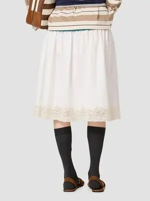 Miu Miu Poplin Skirt - White