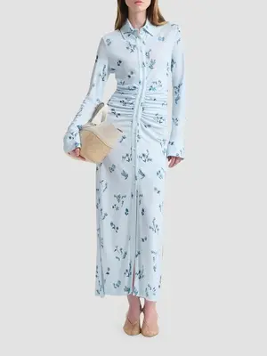 Altuzarra Claudia Gathered Floral Shirtdress