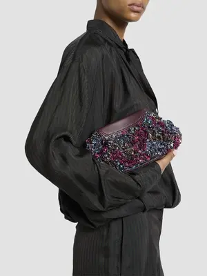 Dries Van Noten Embroidered Chain-strap Clutch