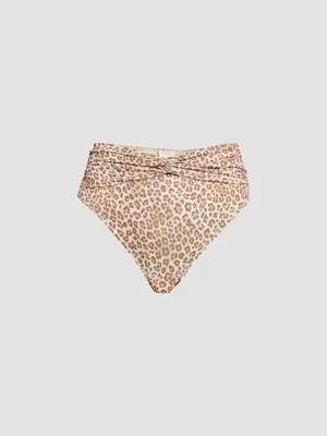 Ramy Brook Dina Leopard Print Bikini Bottom - Light Leopard