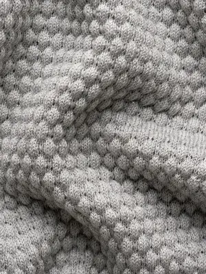Eton Popcorn-stitch Cotton Crewneck Sweater - Grey