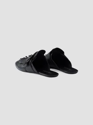 Prada Shuffle Antiqued Leather Mules