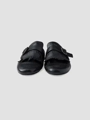 Prada Shuffle Antiqued Leather Mules