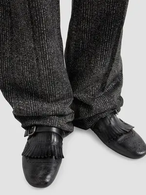Prada Shuffle Antiqued Leather Mules