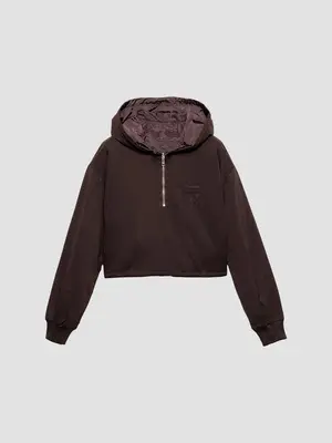 Prada Reversible Cotton Jersey And Re-nylon Hoodie