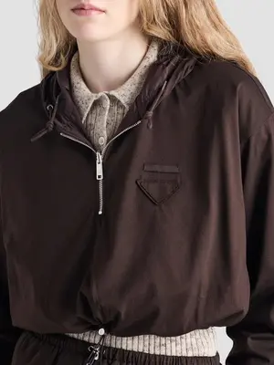 Prada Reversible Cotton Jersey And Re-nylon Hoodie