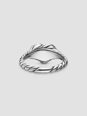 David Yurman Sculpted Cable Heart Pinky Ring In Sterling 9mm