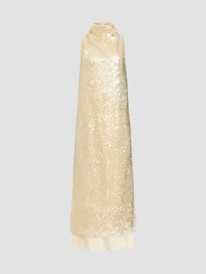 Altuzarra Noor Sequined Draped Cocktail Dress