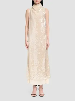 Altuzarra Noor Sequined Draped Cocktail Dress