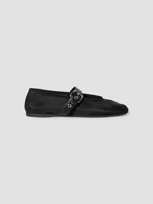 Miu Miu Mesh Fabric Ballerinas - Black