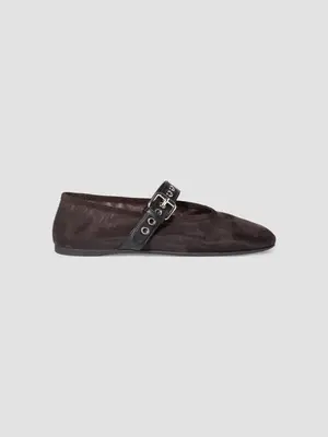 Miu Miu Mesh Fabric Ballerinas - Brown
