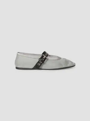 Miu Miu Mesh Fabric Ballerinas - Grey