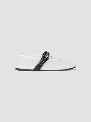 Miu Miu Mesh Fabric Ballerinas - White