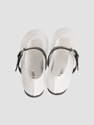 Miu Miu Mesh Fabric Ballerinas - White
