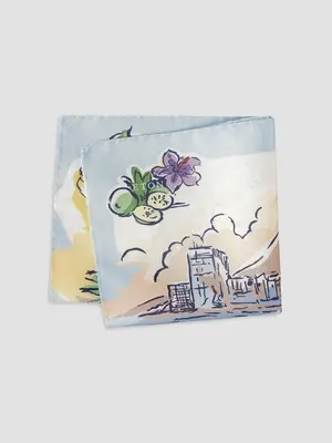 Eton Painting Oxford Silk Pocket Square - Multi