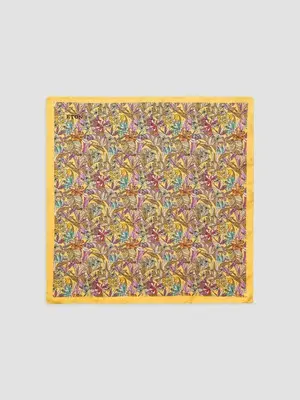 Eton Tropical Floral Silk Pocket Square