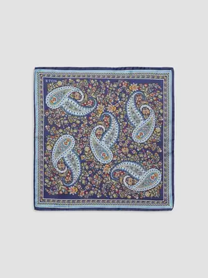 Eton Paisley Silk Twill Pocket Square