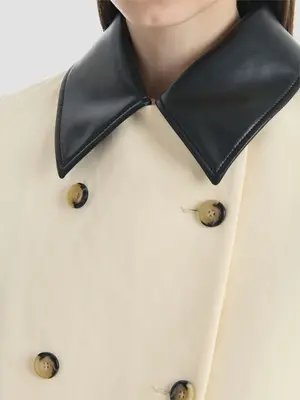 Altuzarra Harburg Faux-leather-trimmed Cotton Double-breasted Jacket - Opal