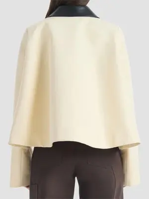 Altuzarra Harburg Faux-leather-trimmed Cotton Double-breasted Jacket - Opal