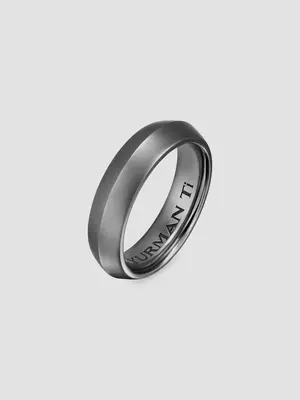 David Yurman Knife Edge Band Ring In Anthracite Titanium, 6mm