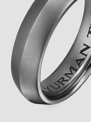 David Yurman Knife Edge Band Ring In Anthracite Titanium, 6mm