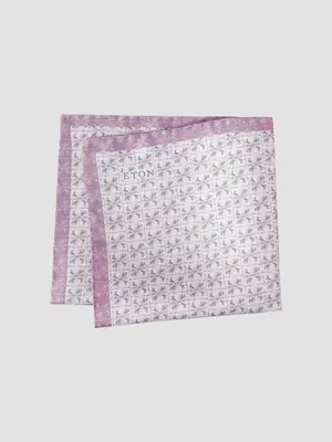 Eton Floral Panama Silk Pocket Square - Pink