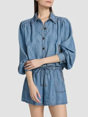 Ramy Brook Aisla Spread Collar Top