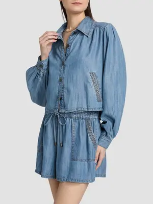 Ramy Brook Aisla Spread Collar Top