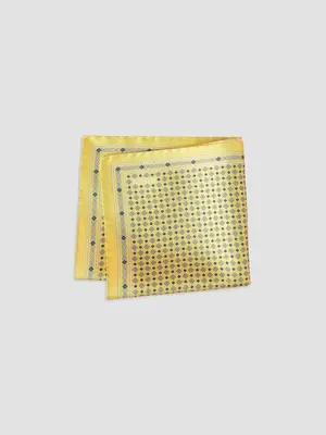 Eton Floral Silk Twill Pocket Square - Yellow