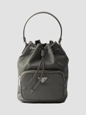 Prada Duet Re-nylon Bucket Bag - Grey
