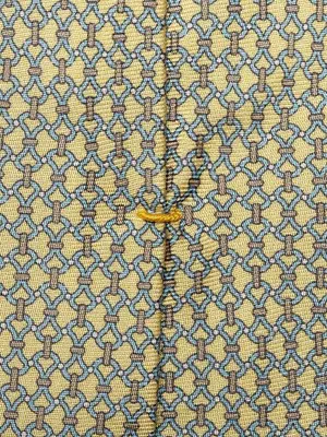 Eton Interlocking Chain Silk-linen Tie - Yellow