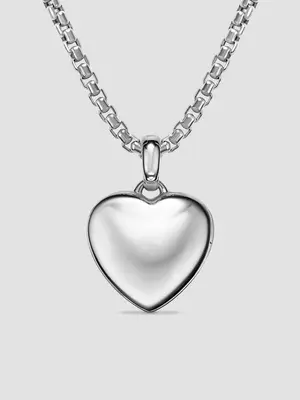David Yurman Sculpted Cable Heart Locket In Sterling 23mm