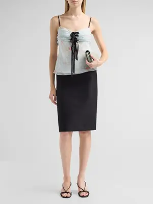 Marc Jacobs Blurred Floral Bow Top