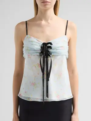 Marc Jacobs Blurred Floral Bow Top