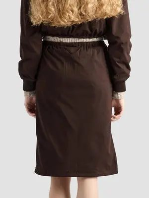 Prada Reversible Cotton Jersey And Re-nylon Skirt