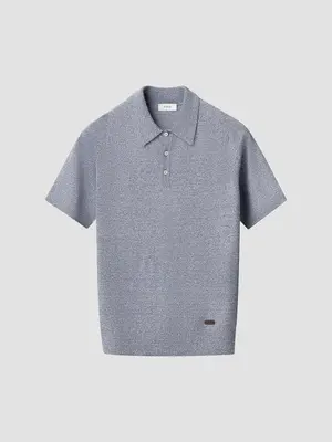 Eton Linen-cotton Fine Knit Polo Shirt - Dark Blue