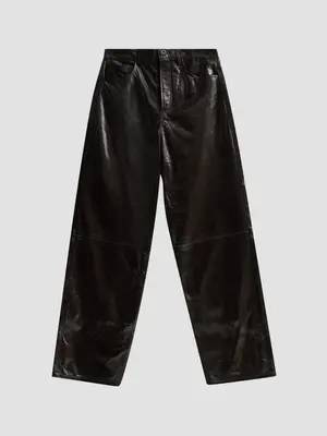 RÓHE Bruun Lacquer Leather Baggy Trousers