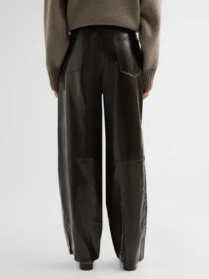 RÓHE Bruun Lacquer Leather Baggy Trousers