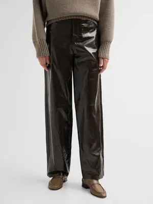 RÓHE Bruun Lacquer Leather Baggy Trousers