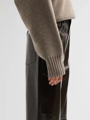 RÓHE Bruun Lacquer Leather Baggy Trousers