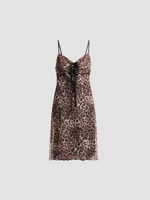 Marc Jacobs Leopard-print Slip Dress - Brown Multi