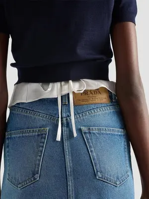 Prada Flared Denim Skirt