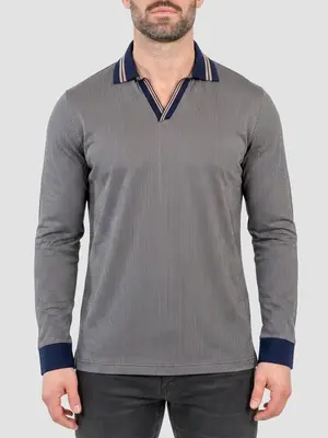 MACEOO Knitted Polo Shirt - Grey