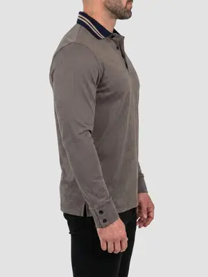 MACEOO Knitted Polo Shirt - Grey