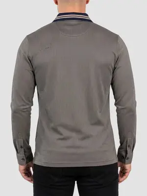 MACEOO Knitted Polo Shirt - Grey